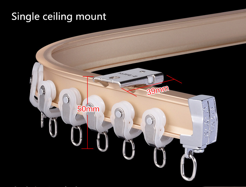 Ceiling/Wall Heavy-Duty Aluminium Bay Window Curtain Tracks | Curtains ...