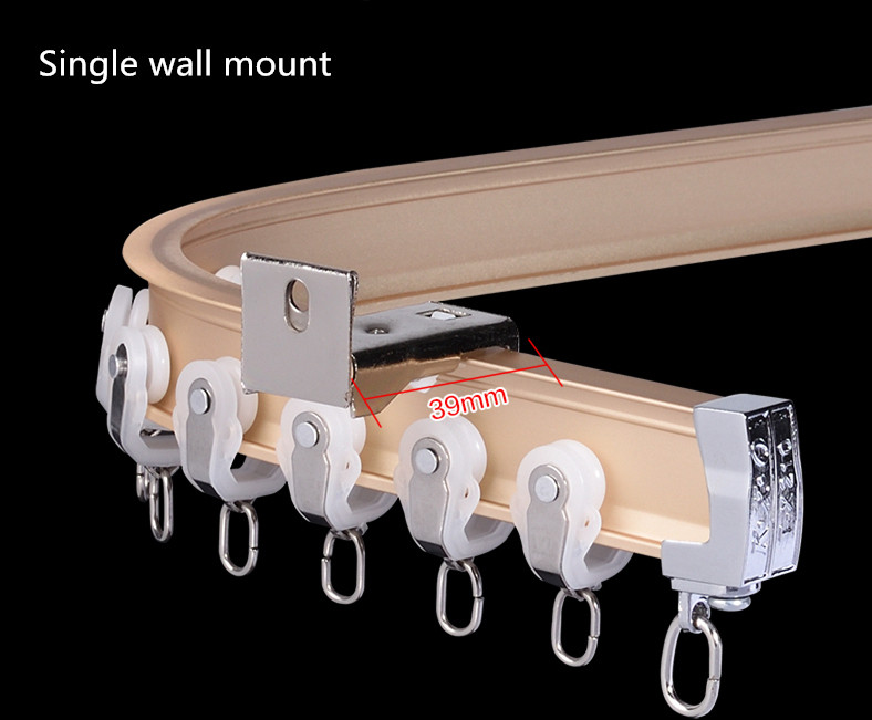 Ceiling/Wall Heavy-Duty Aluminium Bay Window Curtain Tracks | Curtains ...