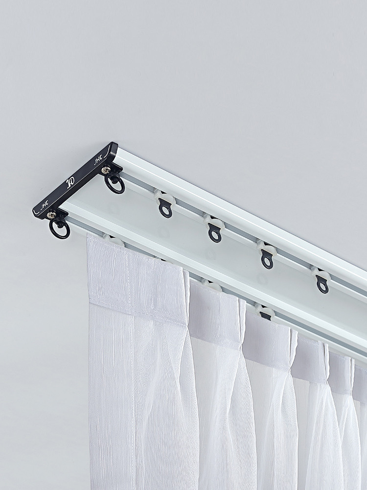 CHRY36 Concealed Aluminium Ceiling Double Curtain Tracks White Black ...