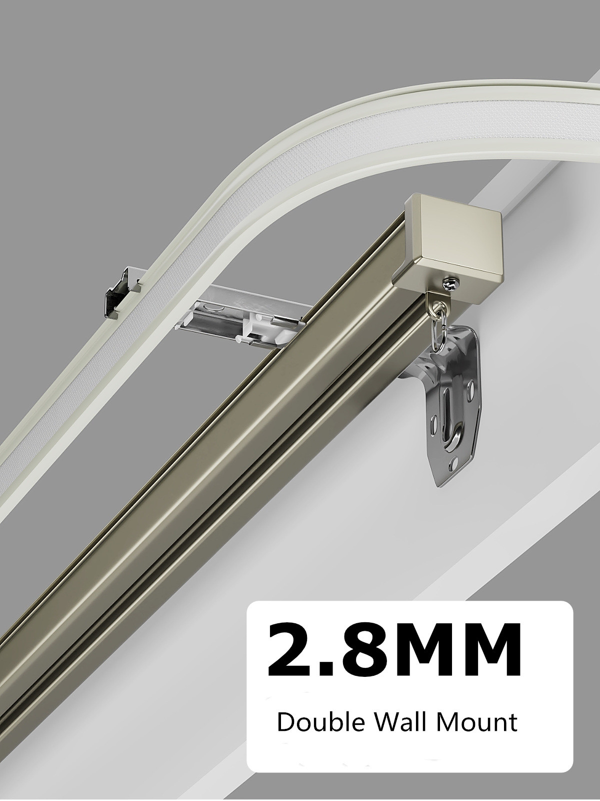 CHRY4125 Ceiling Mounted Double Curtain Rails with Valance Track ...