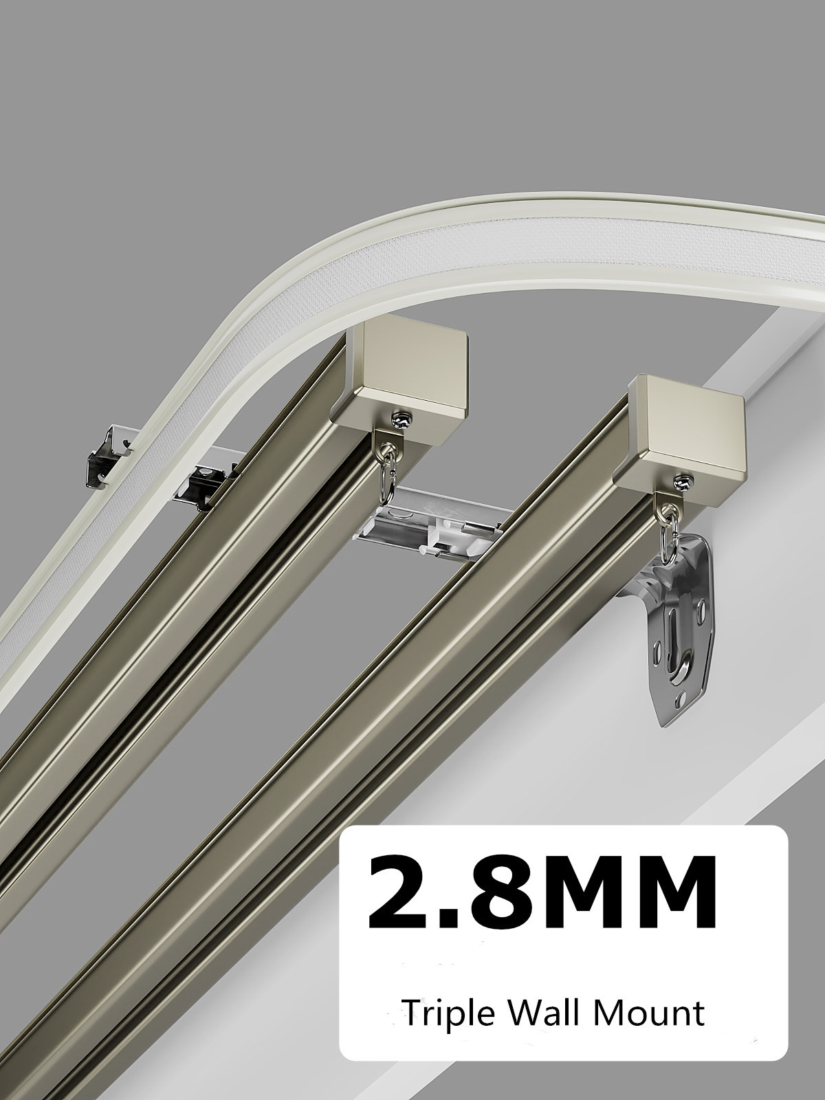 CHRY4124 Ceiling Mounted Triple Curtain Tracks And Valance Rail ...