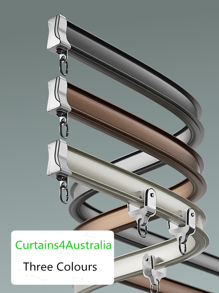 White Black Bendable Metal Curtain Track Ceiling Wall Mounted ...