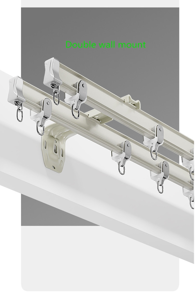 White Black Bendable Metal Curtain Track Ceiling Wall Mounted ...