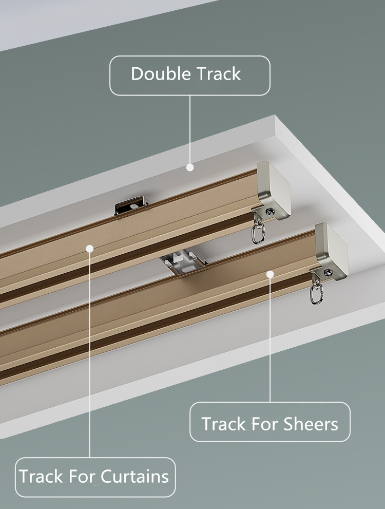 CHRY4320 Ceiling Wall Mounted Nice Curtain Rails White Blue Gold ...