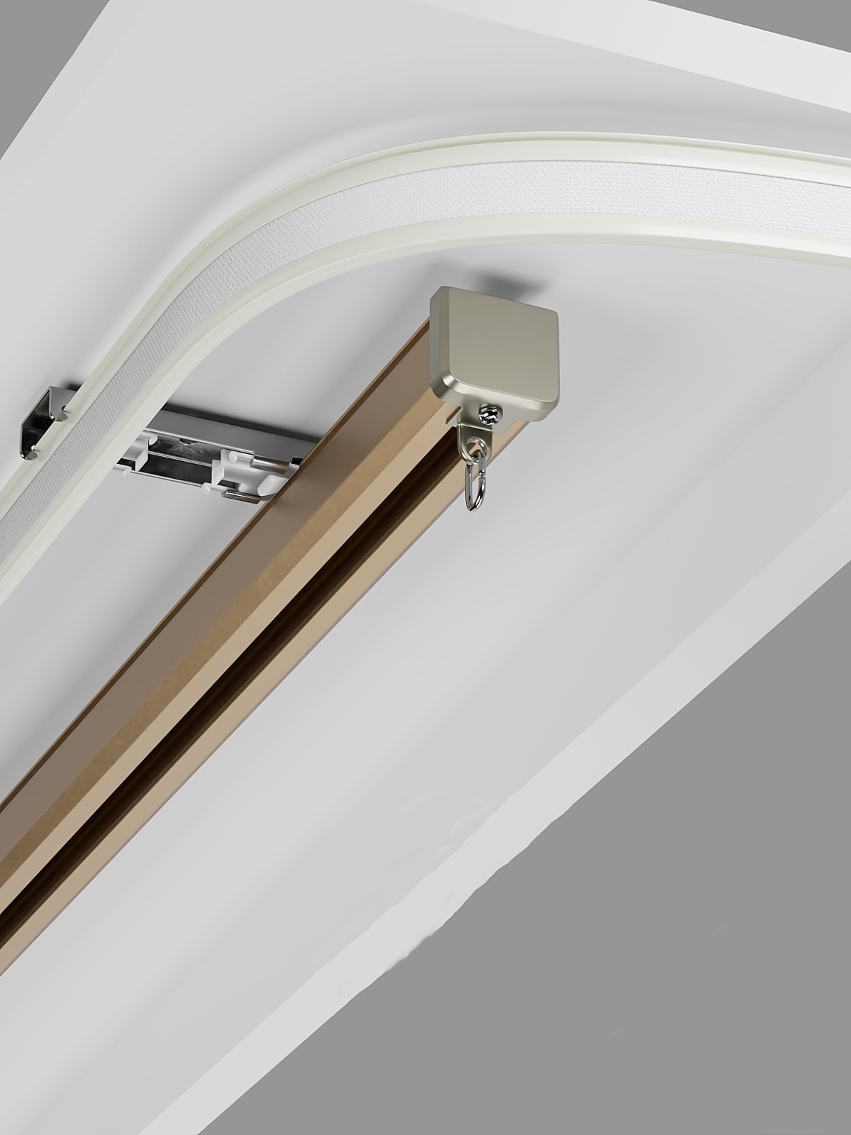 CHRY4325 White Gold Blue Ceiling Curtain Track And Valance Rail ...