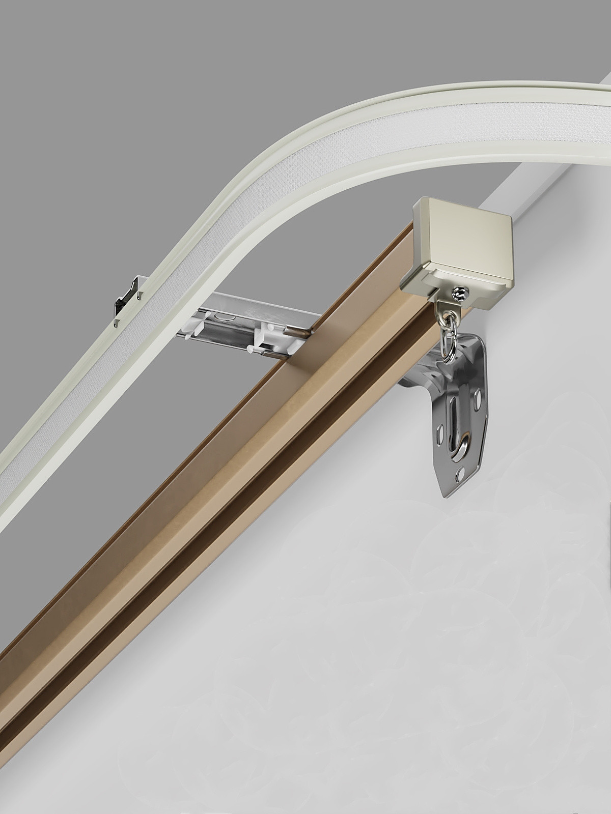 CHRY4325 White Gold Blue Ceiling Curtain Track And Valance Rail ...