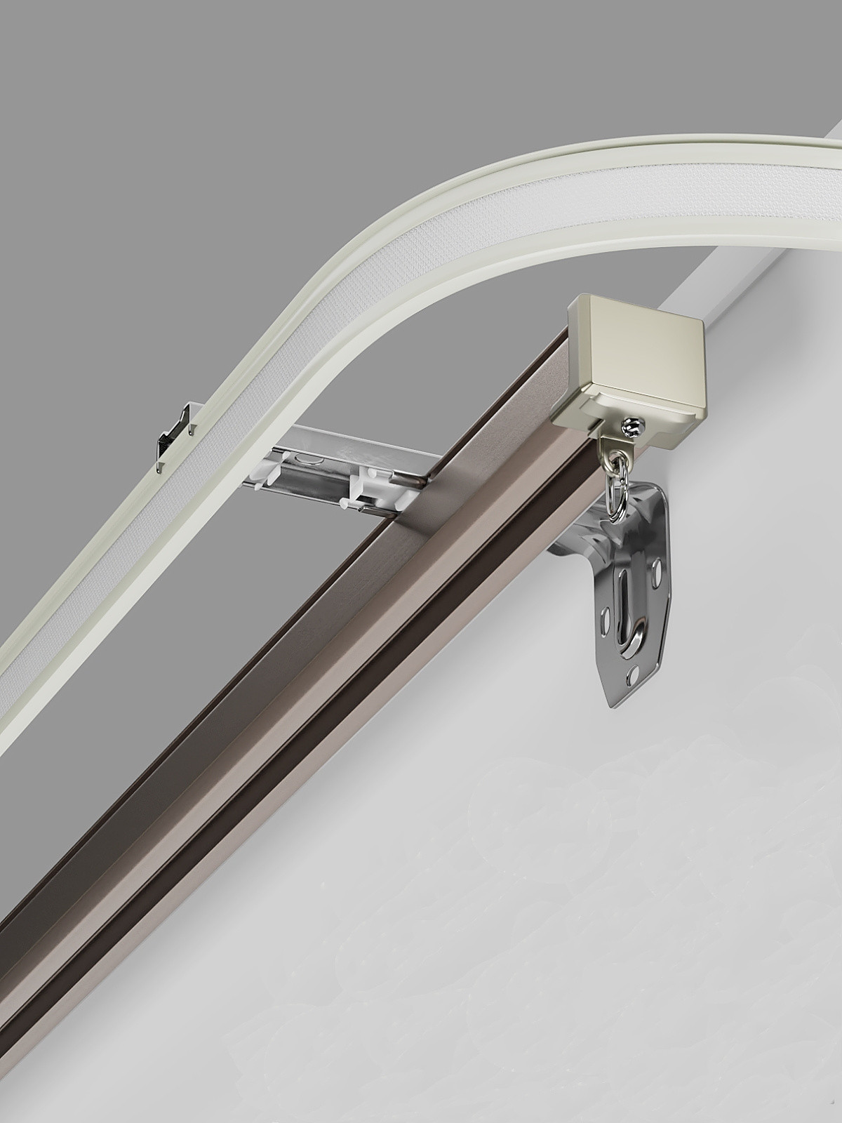 CHRY4325 White Gold Blue Ceiling Curtain Track And Valance Rail ...