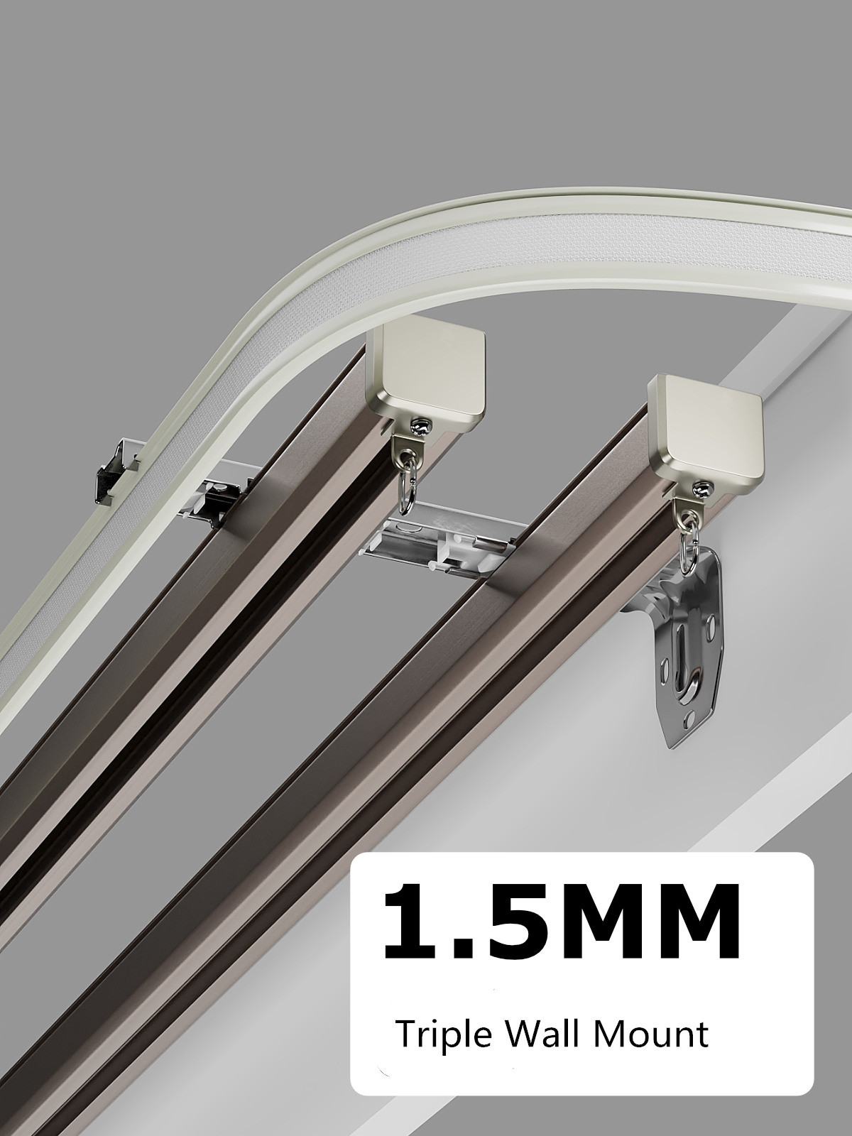 Ceiling/Wall Triple Layer Curtain Tracks With Valance Rail | Curtains 4 ...