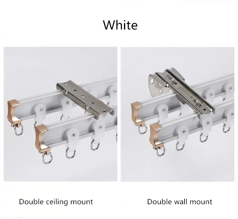 Double Ceiling Mount Curved Drapery Track For Bay Windows | Curtains 4 ...