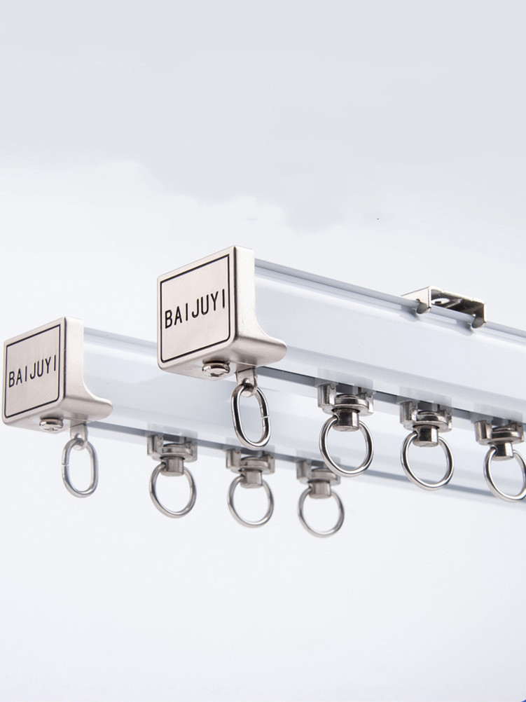 CHRY54 Big White Curtain Rails Metal Bearing Roller Ceiling/Wall Mount ...
