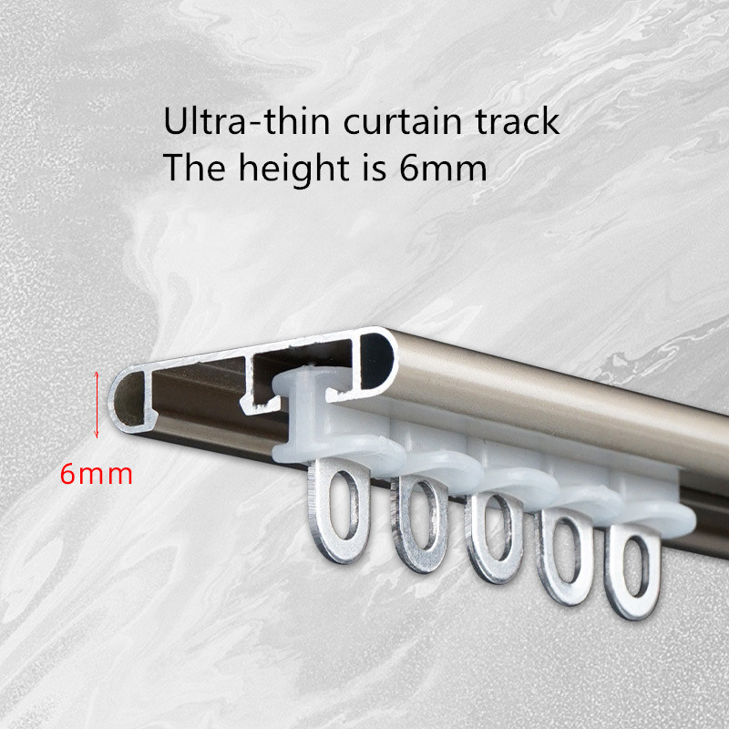CHRY55 White Very Thin Curtain Rails Concealed Ceiling Mounted ...