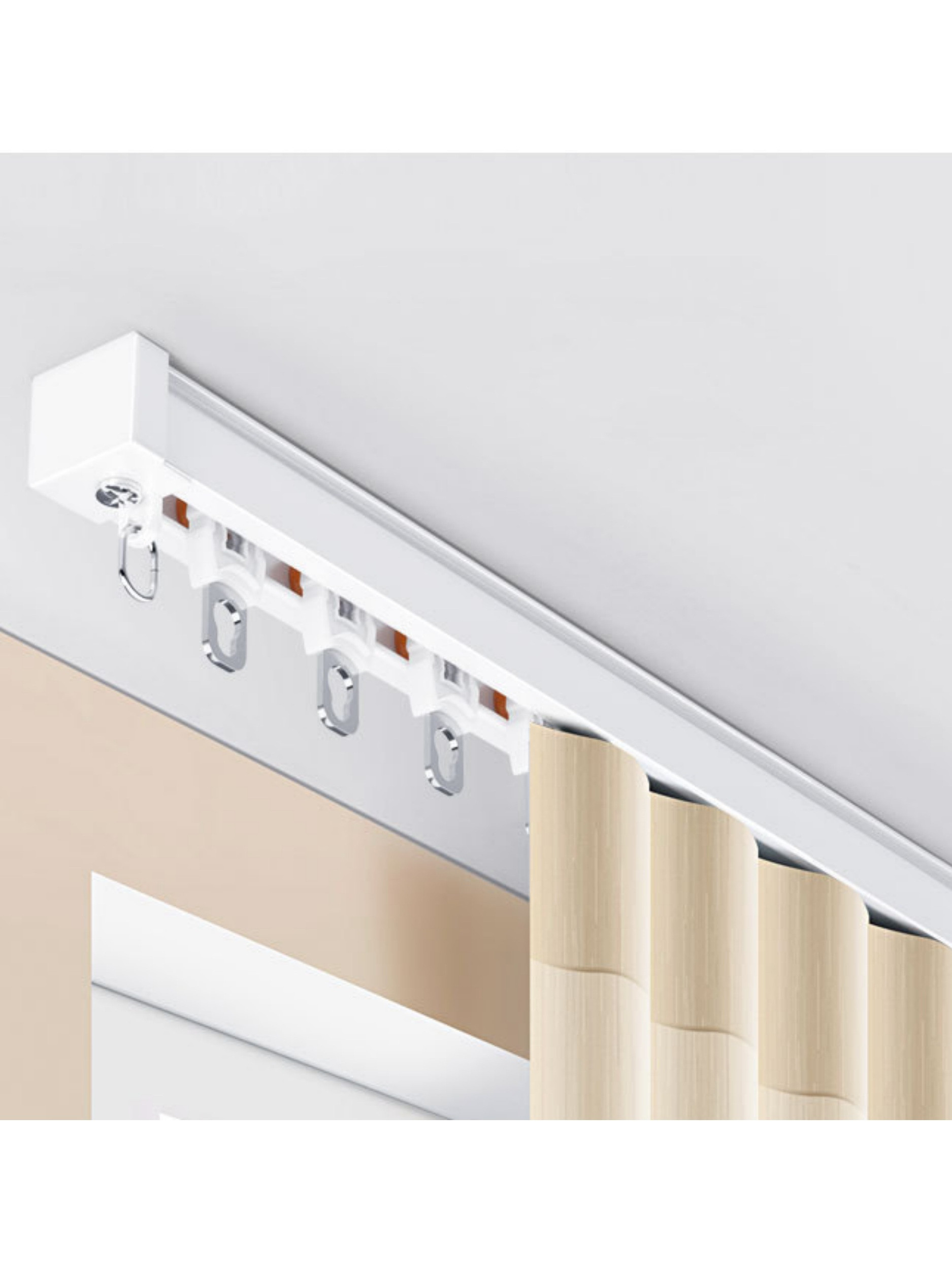 CHRY86 Heavy Duty Silent Gliss Curtain Tracks Ceiling Wall Mounts ...