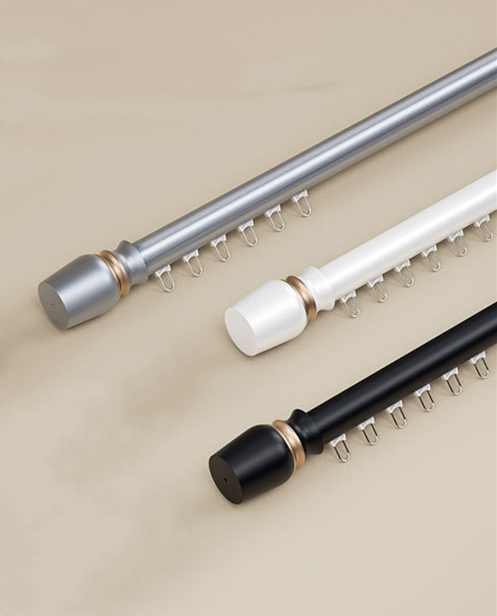 CHT02 Sonder White Black Grey Curtain Rods With Rail Gliders ...