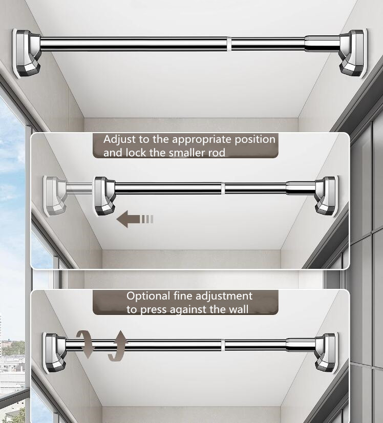 Strong Extendable Shower Curtain Rail White Black Grey Cathedral ...