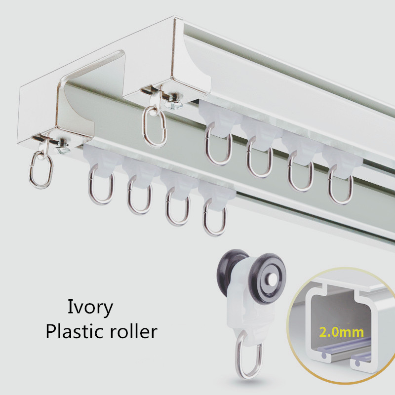 CHR36 Ceiling Mounted Super Thick Aluminum Alloy Double Curtain Tracks ...