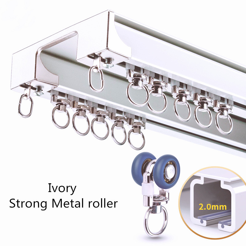 CHR36 Ceiling Mounted Super Thick Aluminum Alloy Double Curtain Tracks ...
