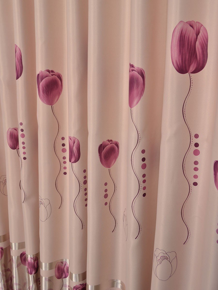 Angel Double-side Printed Pattern Roses Eyelet Curtain - Custom ...