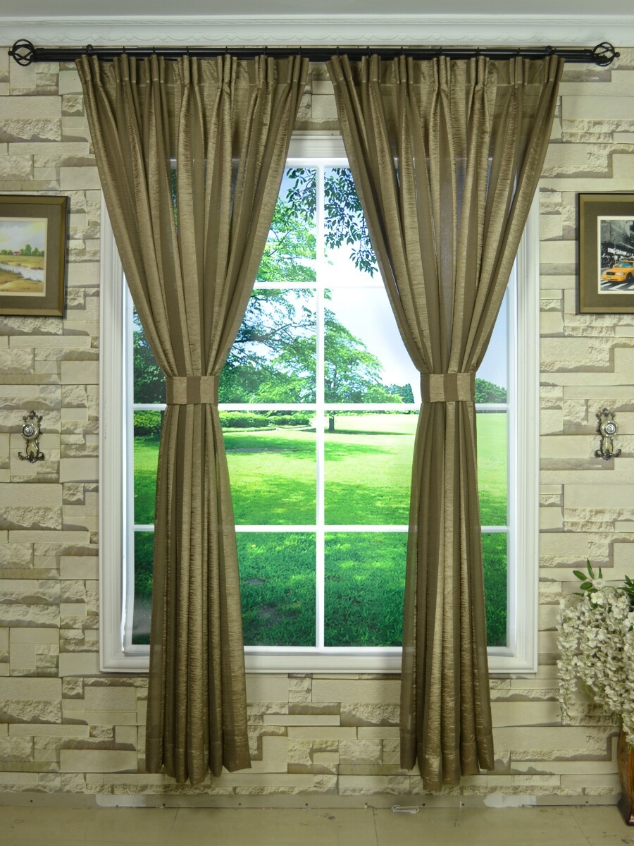 QY7151SFA Laura Crinkle Striped Versatile Pleat Sheer Curtains - Custom ...