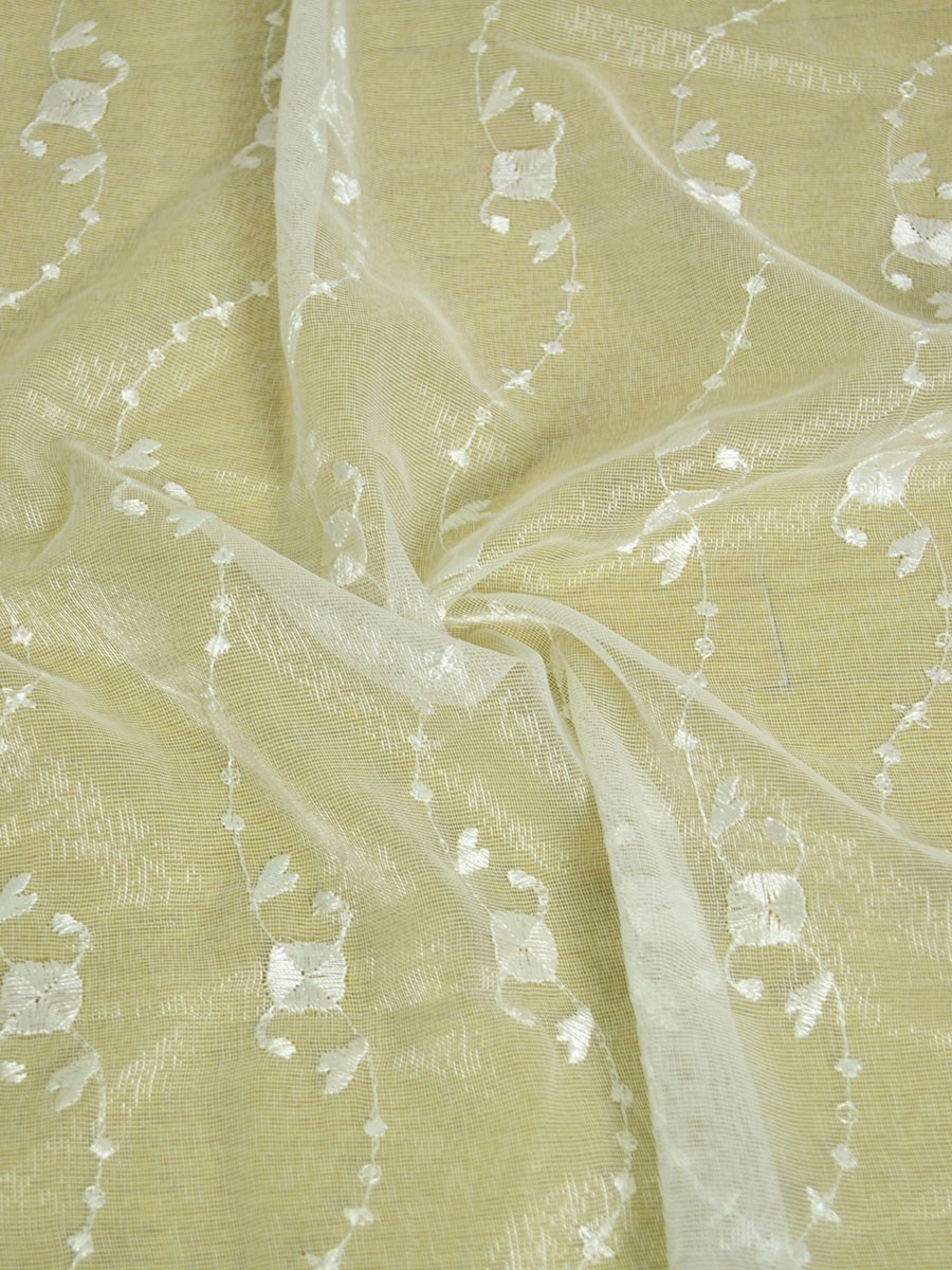 Gingera Daisy Chain Embroidered Custom Made Sheer Curtains White Sheer ...