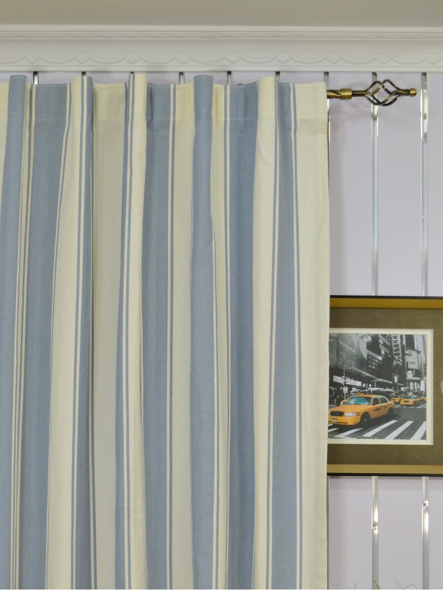 Moonbay Stripe Concealed Tab Top Cotton Curtains - Custom Curtains ...