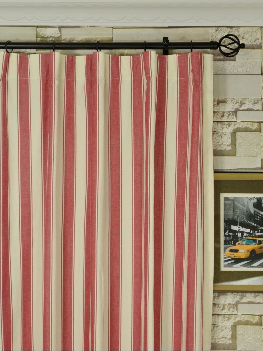 Moonbay Narrow-stripe Versatile Pleat Cotton Curtains - Custom Curtains ...