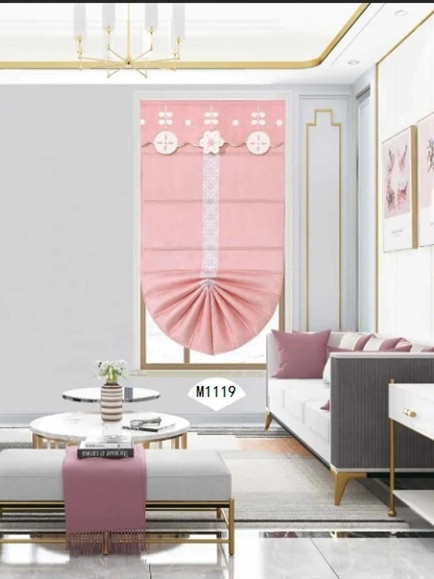 QYBHM1119 High Quality Blockout Custom Made Pink Roman Blinds For Home ...