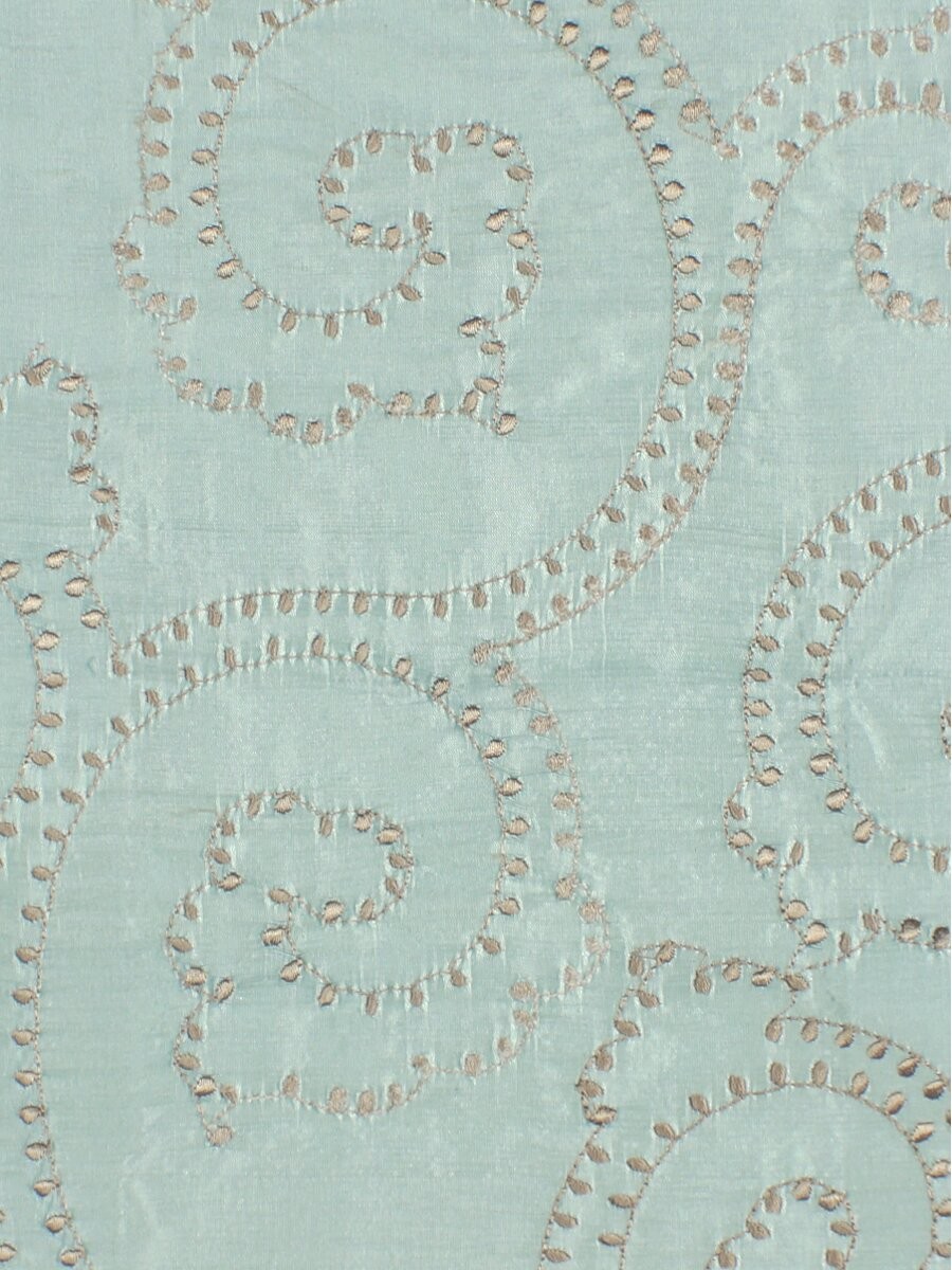 Halo Embroidered Scroll Damask Dupioni Silk Custom Made Curtains ...