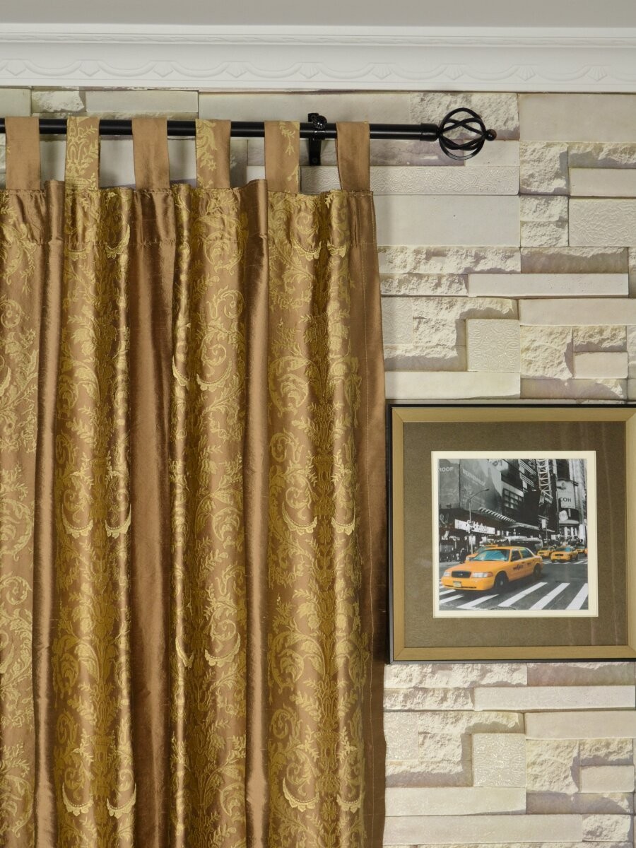 Rainbow Embroidered Classic Damask Dupioni Silk Custom Made Curtains ...