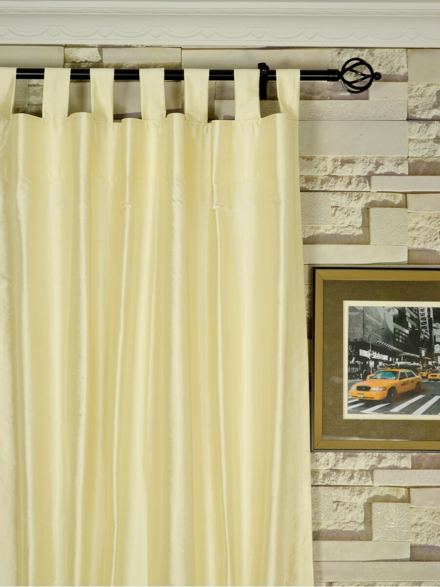 Oasis Solid Natural Dupioni Silk Custom Made Curtains - Custom Curtains ...
