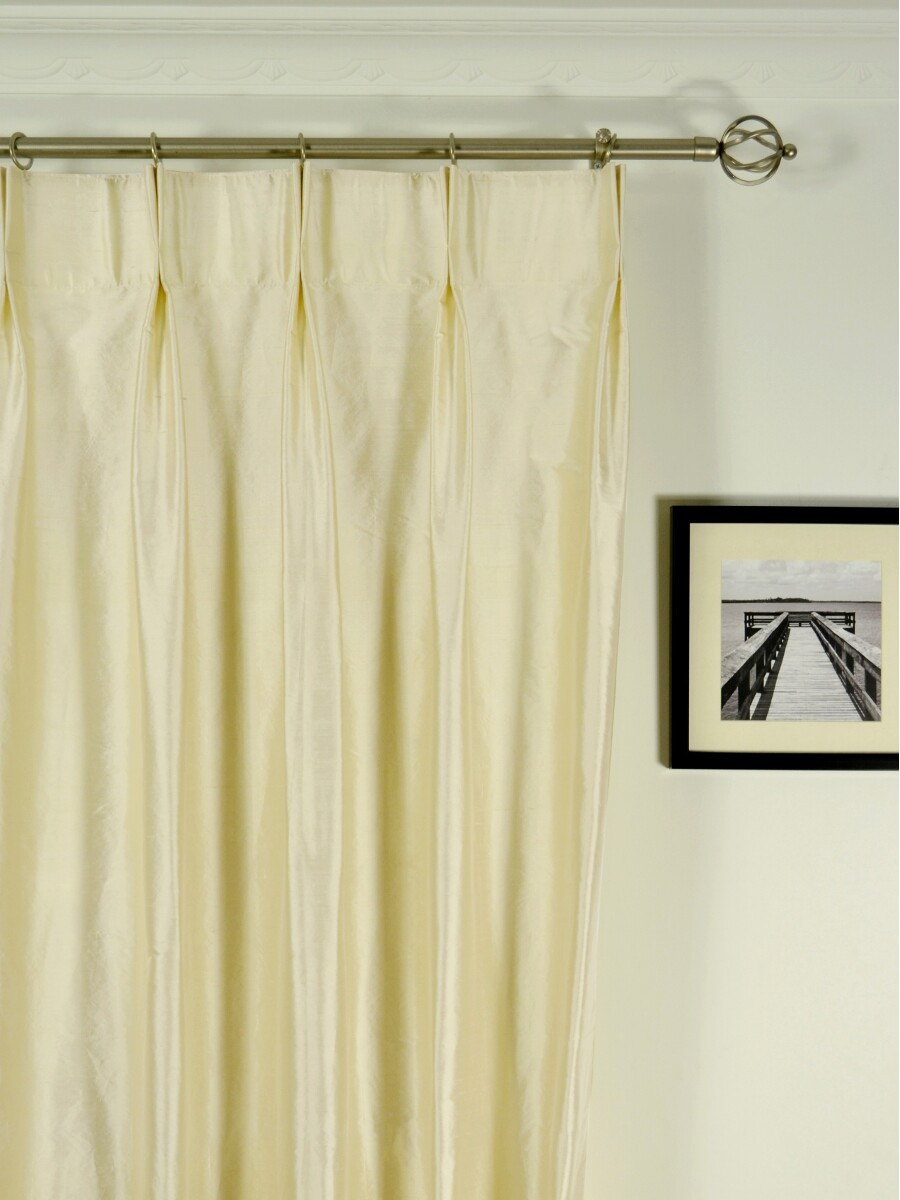 Oasis Solid Natural Dupioni Silk Custom Made Curtains - Custom Curtains ...