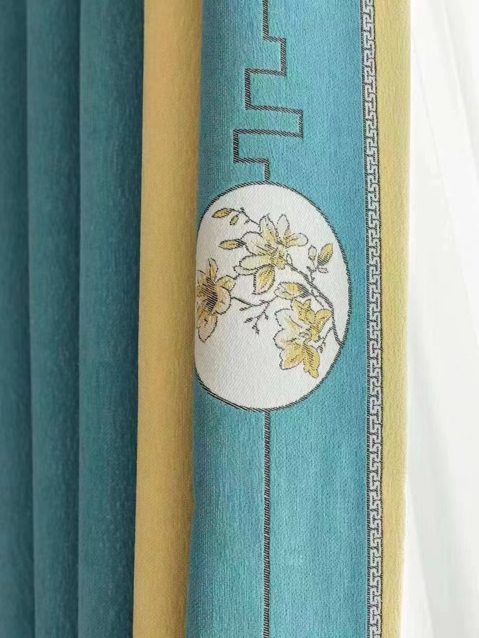QYFL2302AA 2023 New Arrival Petrel Blue Grey Green Chenille Ready Made ...