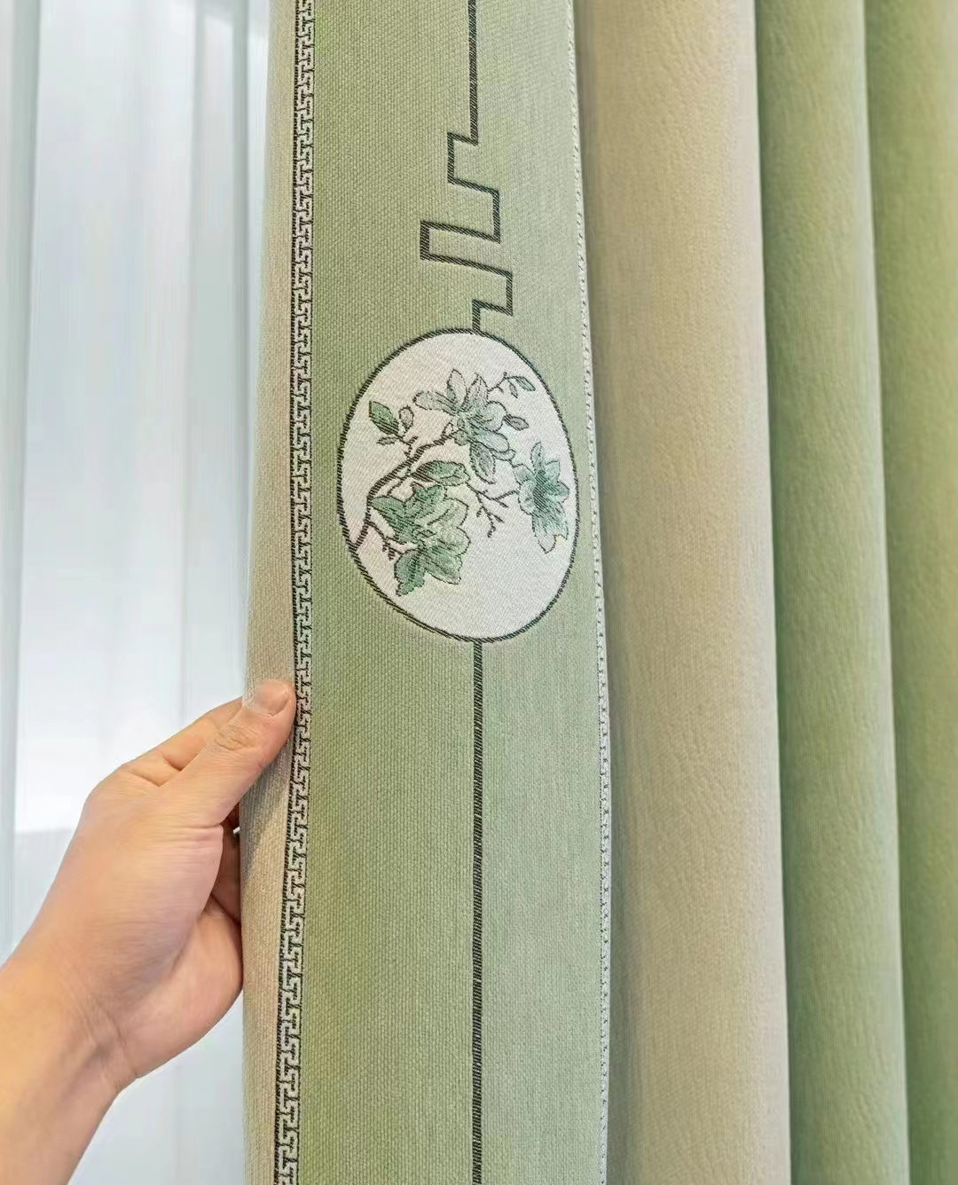QYFL2302AA 2023 New Arrival Petrel Blue Grey Green Chenille Ready Made ...