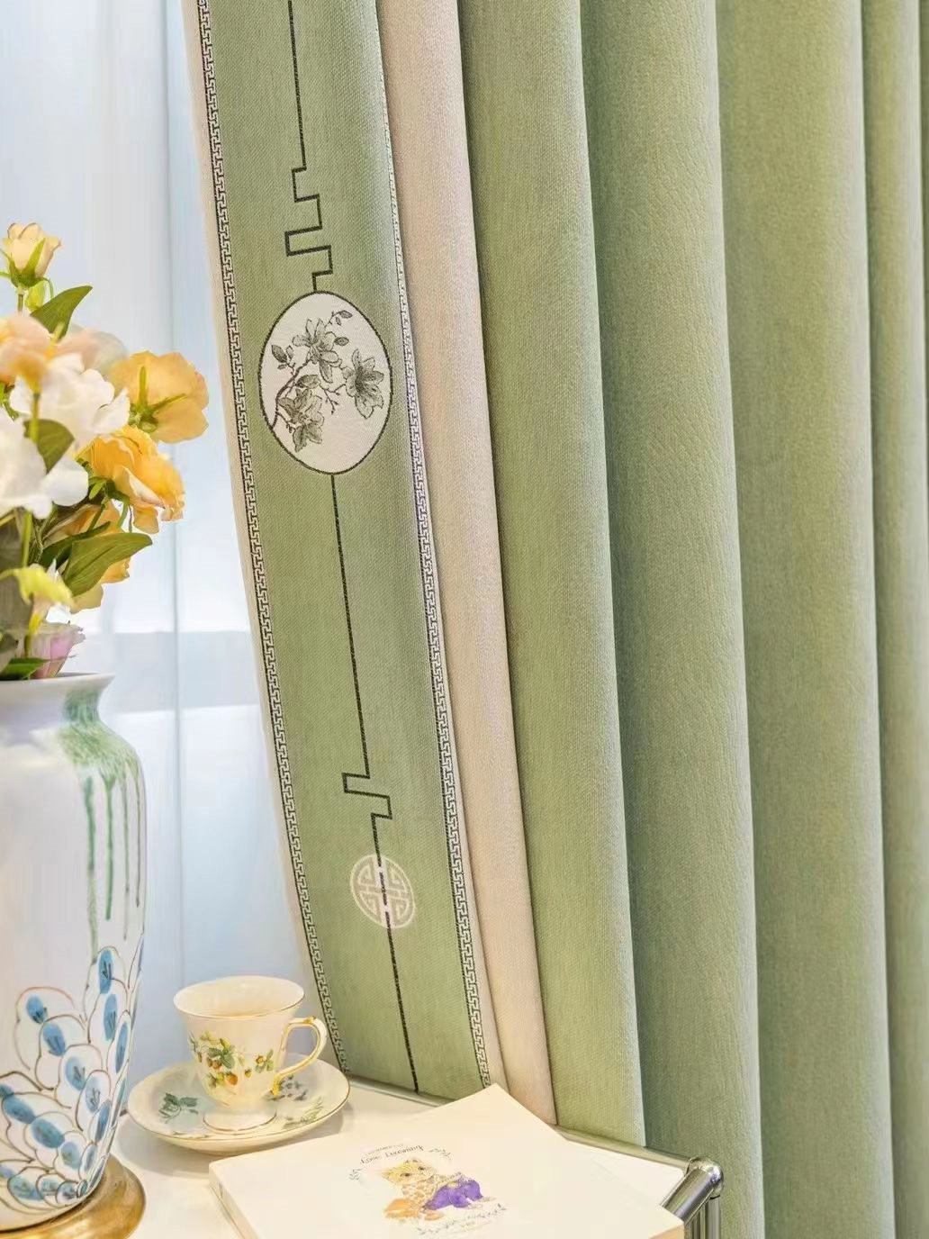 QYFL2302AA 2023 New Arrival Petrel Blue Grey Green Chenille Ready Made ...
