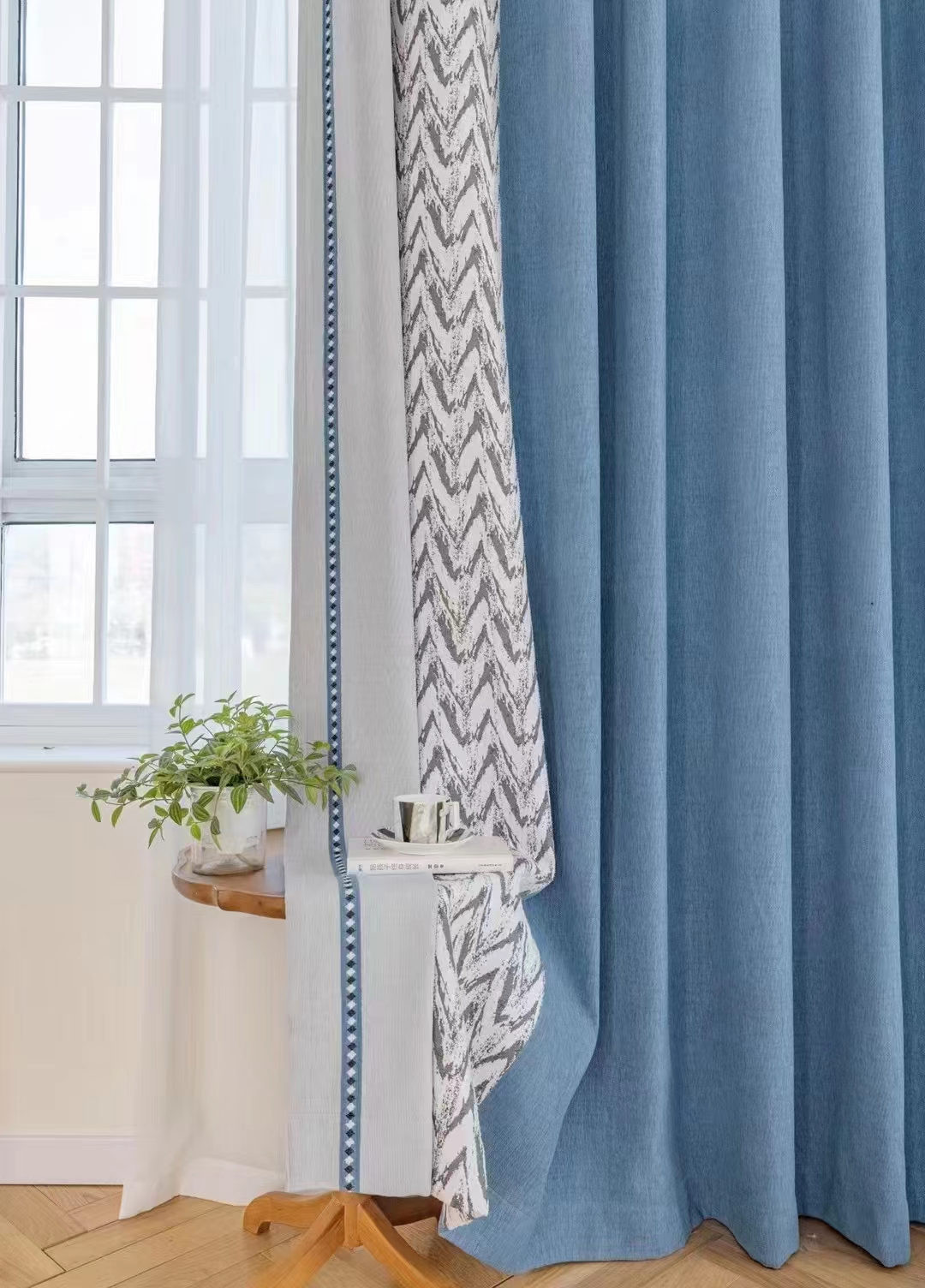 QYFL2302DA 2023 New Arrival Petrel Blue Grey Green Wave Pattern ...