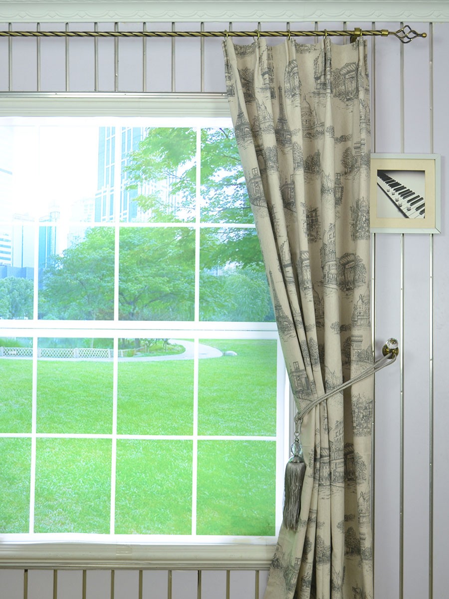 Eos Castle Printed Faux Linen Versatile Pleat Curtains - Ready Made ...