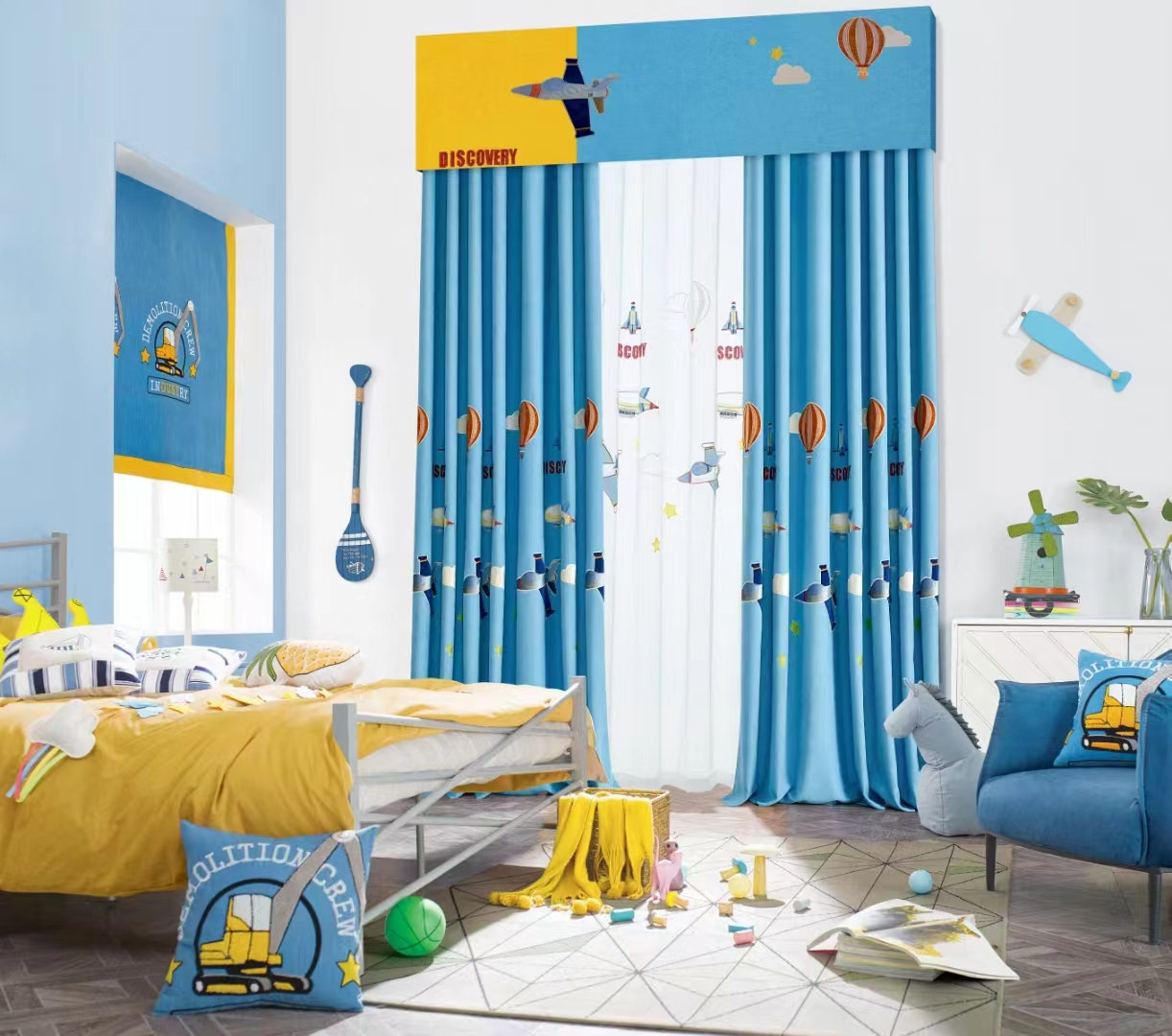 QYOM1221B Cradle Plane And Hot Air Balloon Blue Custom Made Children ...