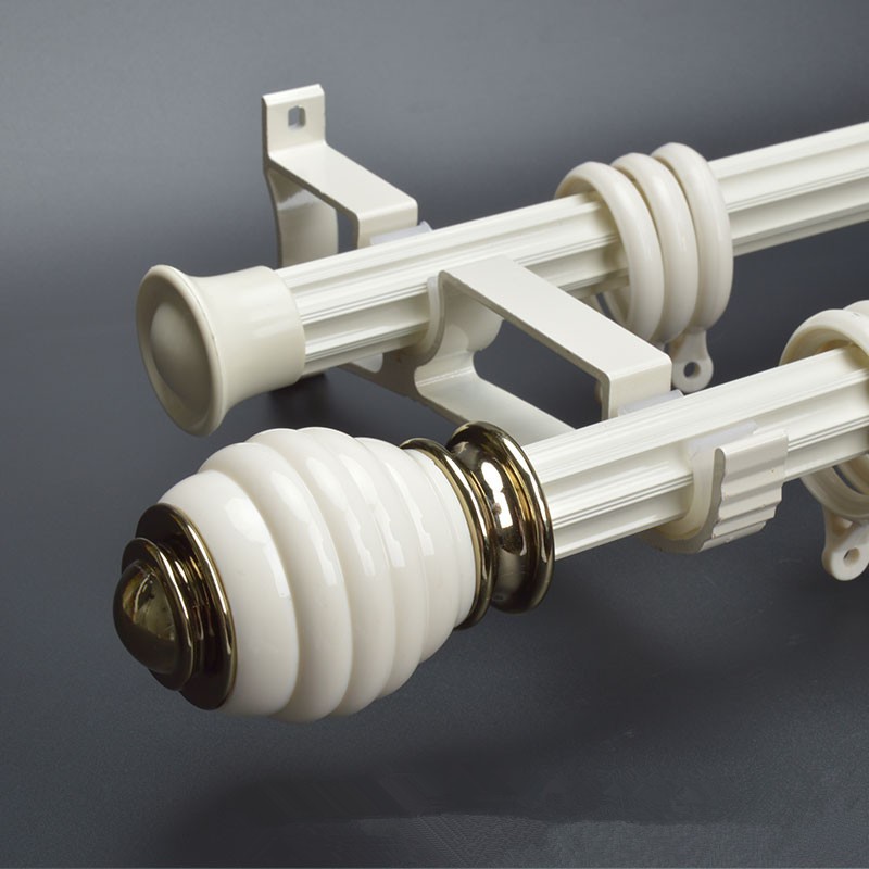 QYR0321 28mm Bates Aluminum Alloy Double Curtain Rod Set - Custom ...
