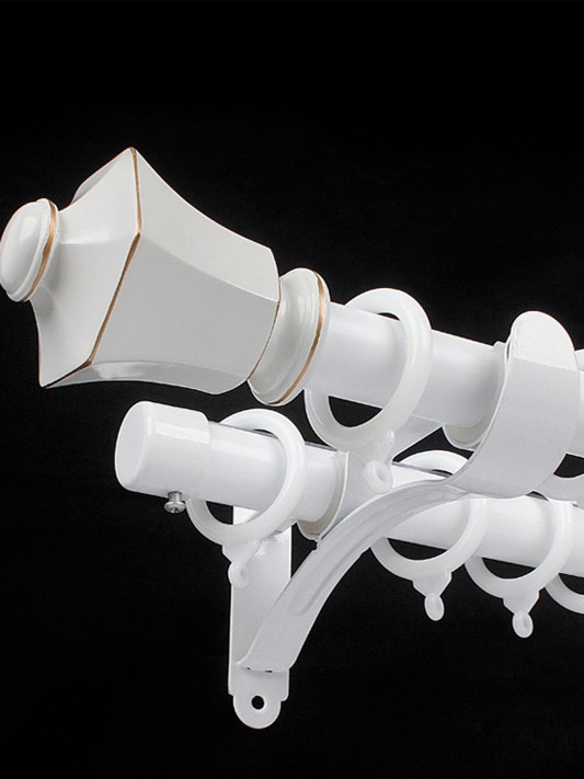 QYR0721 28mm Duval Aluminum Alloy Ceiling/Wall Mount Double Curtain Rod ...