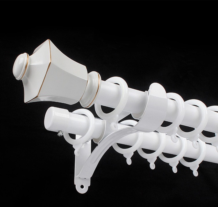 QYR0721 28mm Duval Aluminum Alloy Ceiling/Wall Mount Double Curtain Rod ...
