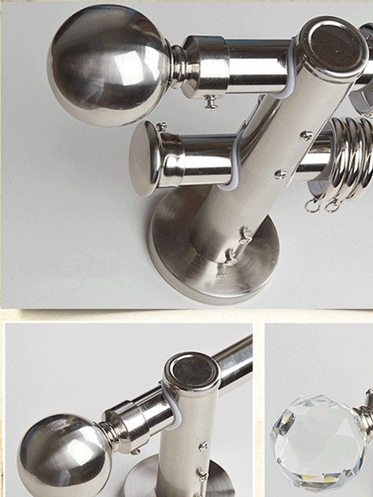QYR1920 Silver Nickel Steel 28mm Rod Sets - Custom Curtains Drapes ...