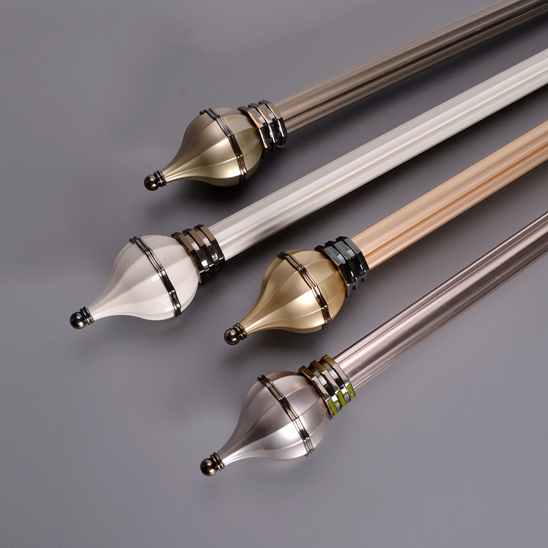 QYR26 White Metal Curtain Rod Set With Rollers - Curtains4Australia ...