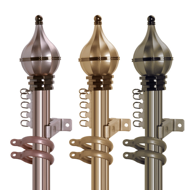 QYR26 White Metal Curtain Rod Set With Rollers - Curtains4Australia ...