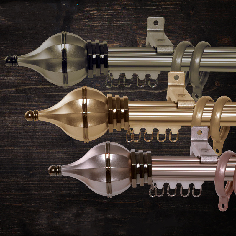 QYR26 White Metal Curtain Rod Set With Rollers - Curtains4Australia ...