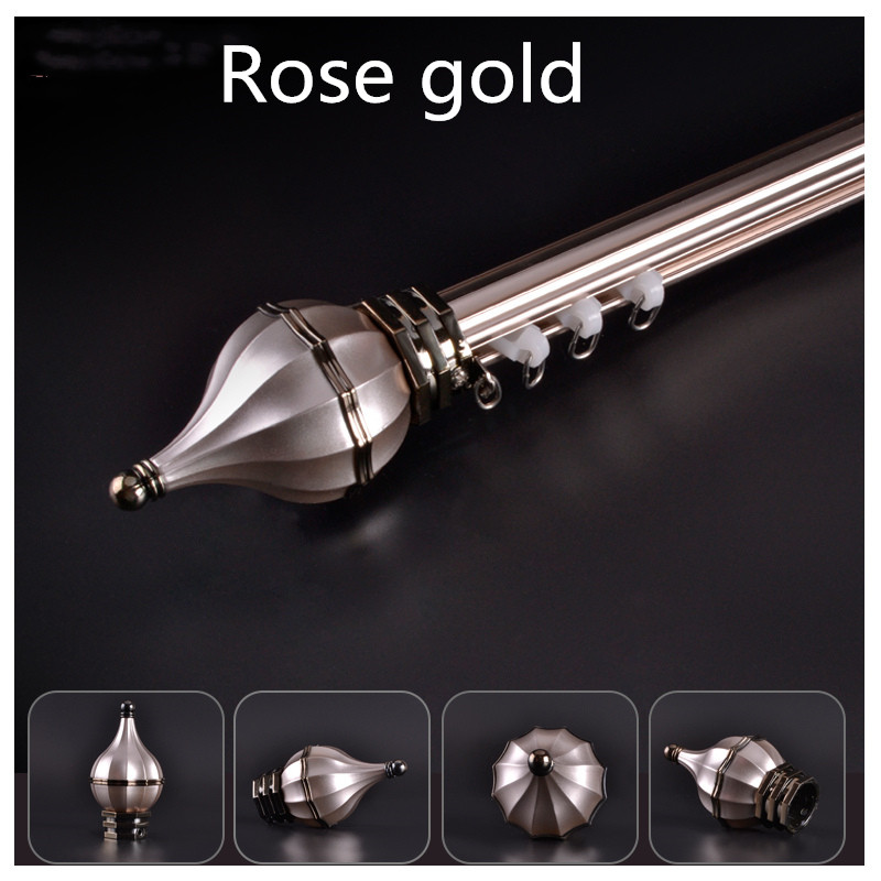 QYR26 White Metal Curtain Rod Set With Rollers - Curtains4Australia ...