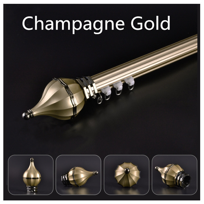 QYR26 White Metal Curtain Rod Set With Rollers - Curtains4Australia ...