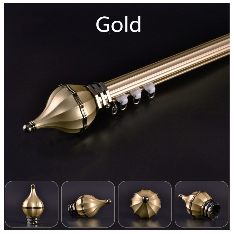 QYR26 White Metal Curtain Rod Set With Rollers - Curtains4Australia ...