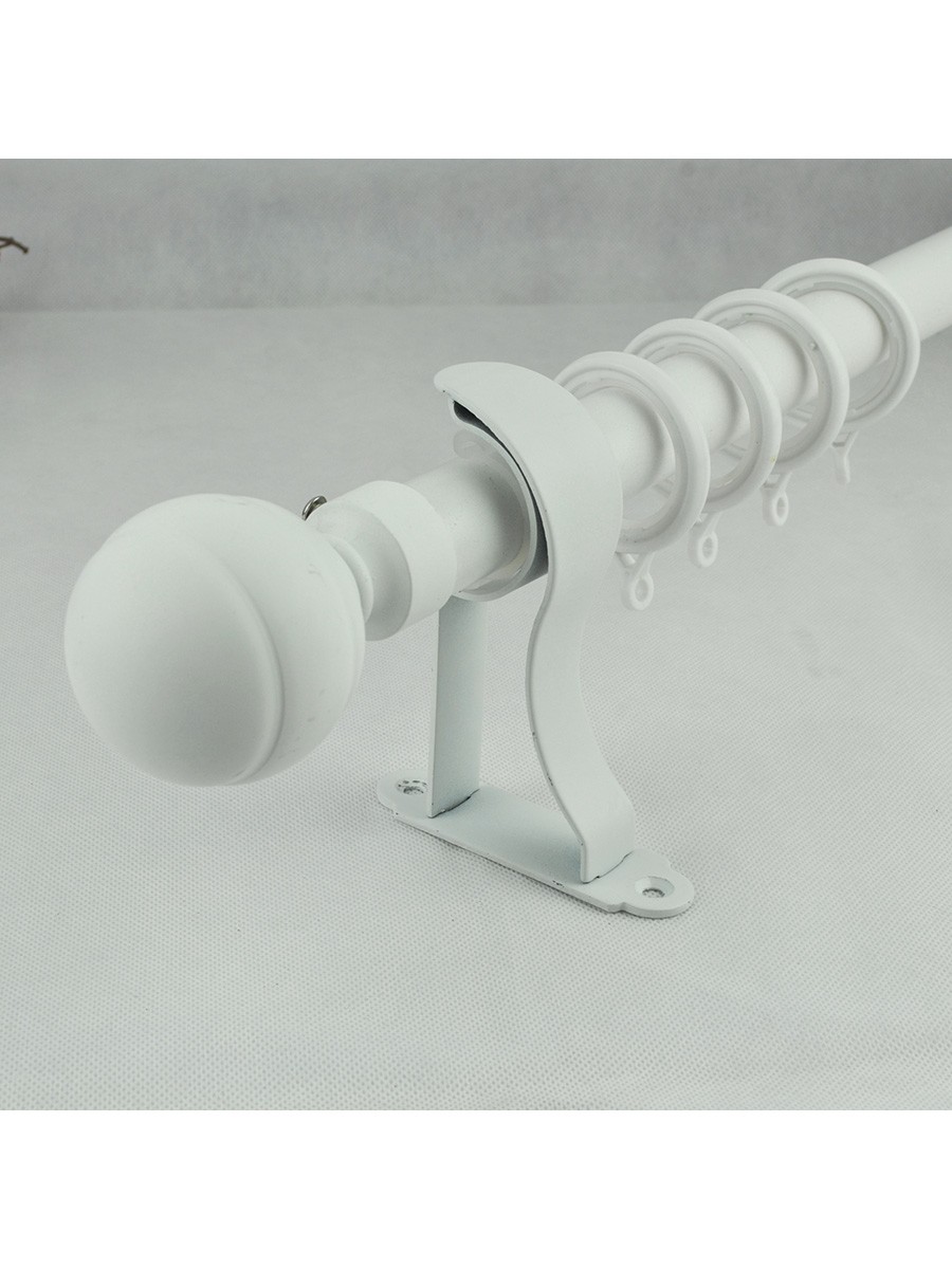 28mm Ball Finial Single Curtain Rod Set Custom Length Curtain Pole ...