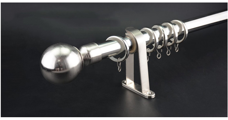QYR3820 28mm Silver Nickel Steel Curtain Rod Sets For Living room ...