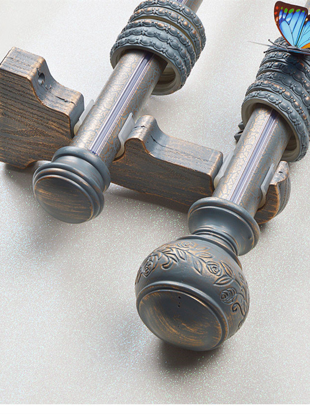 QYRY40 Antique White Gold Big Curtain Rods 32mm Diameter - Custom ...