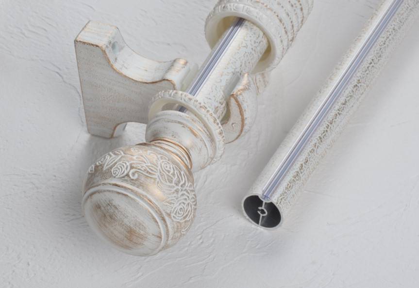 QYRY40 Antique White Gold Big Curtain Rods 32mm Diameter - Custom ...